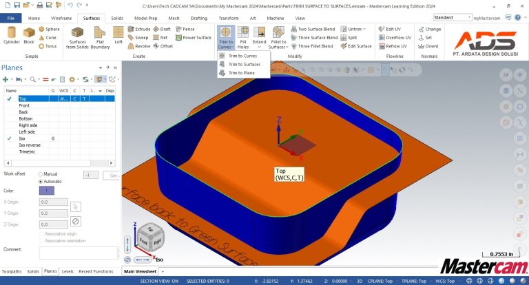 Mastercam Indonesia – 3 pilihan modify surface pada Mastercam dengan ...
